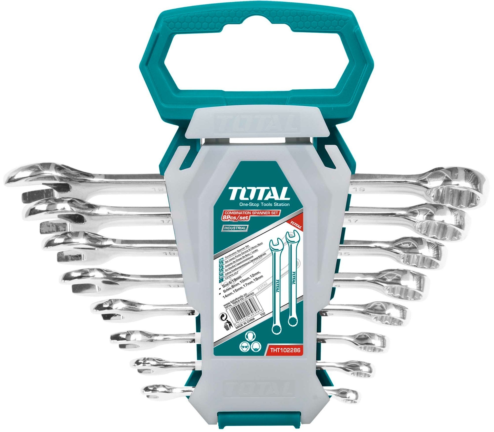 TOTAL TOOLS 8Pcs ratchet spanner set frome Size 8 to 19mm -THT102RK086