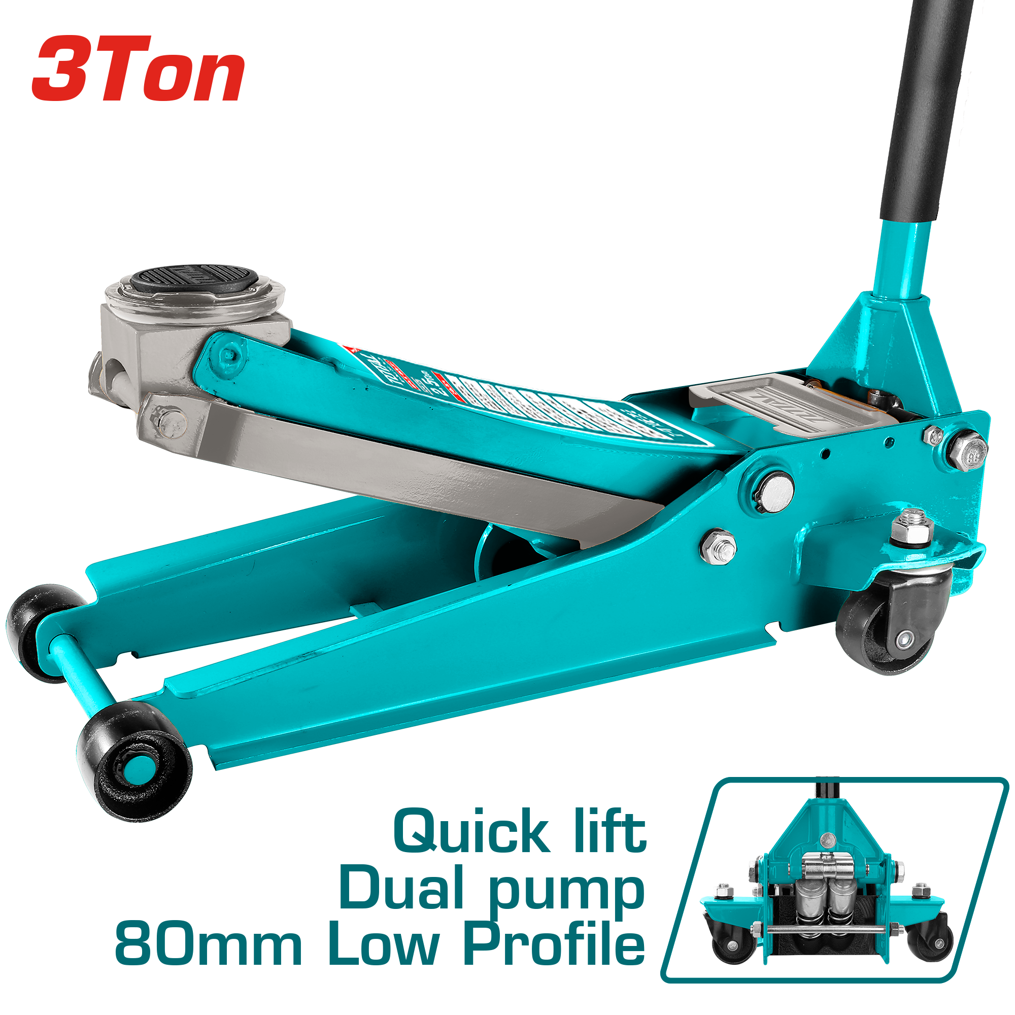 Total tools Hydraulic floor jack 3 Ton. 515 mm - THT10834