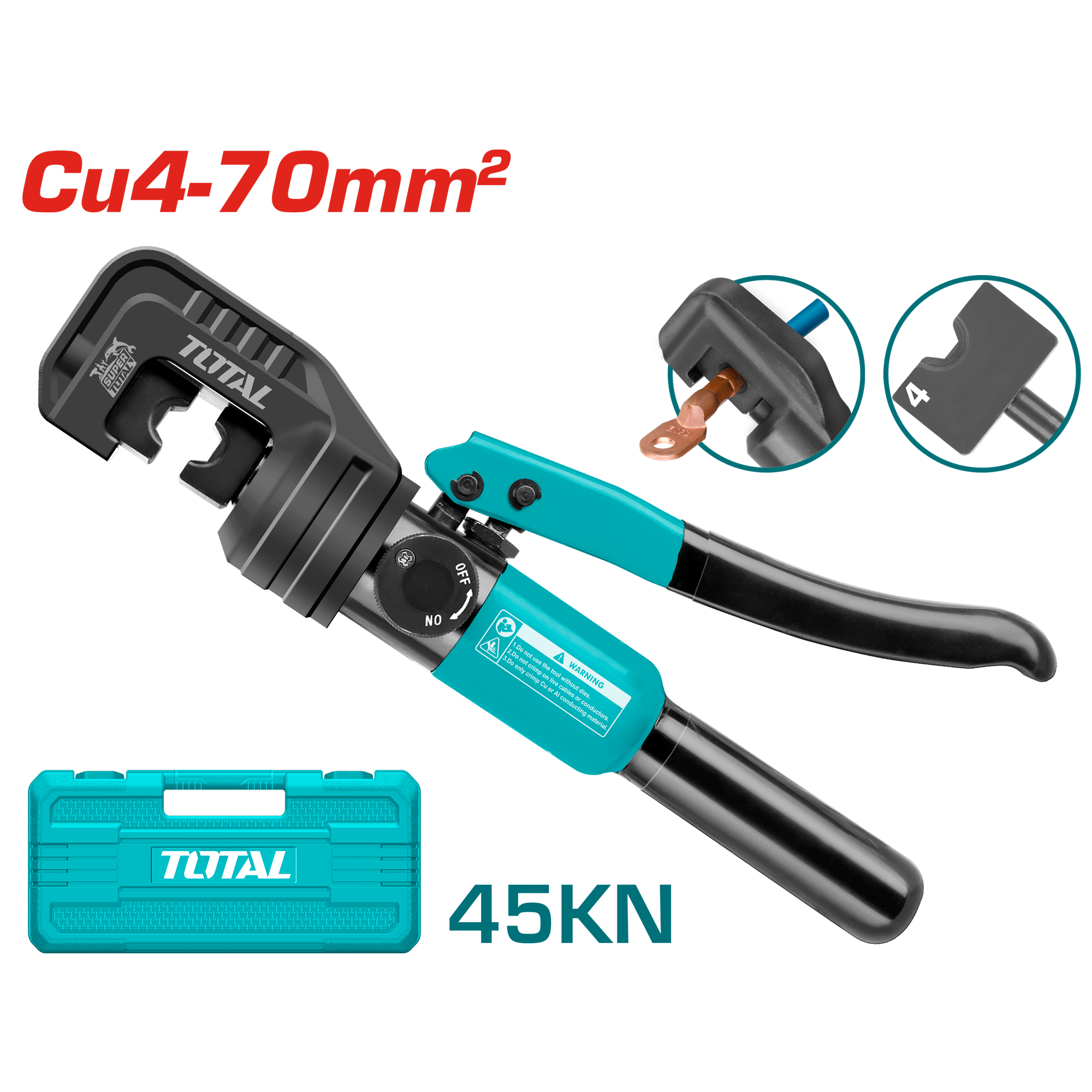 توتال تولز مكبس كابلات هيدروليك من 4 : 70 مم - THCT070