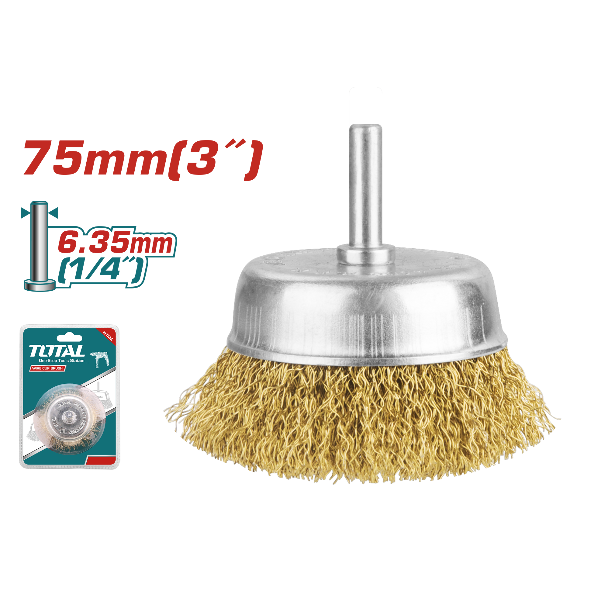 توتال تولز فرشة شنيور معدن 75ملى - TAC33031
