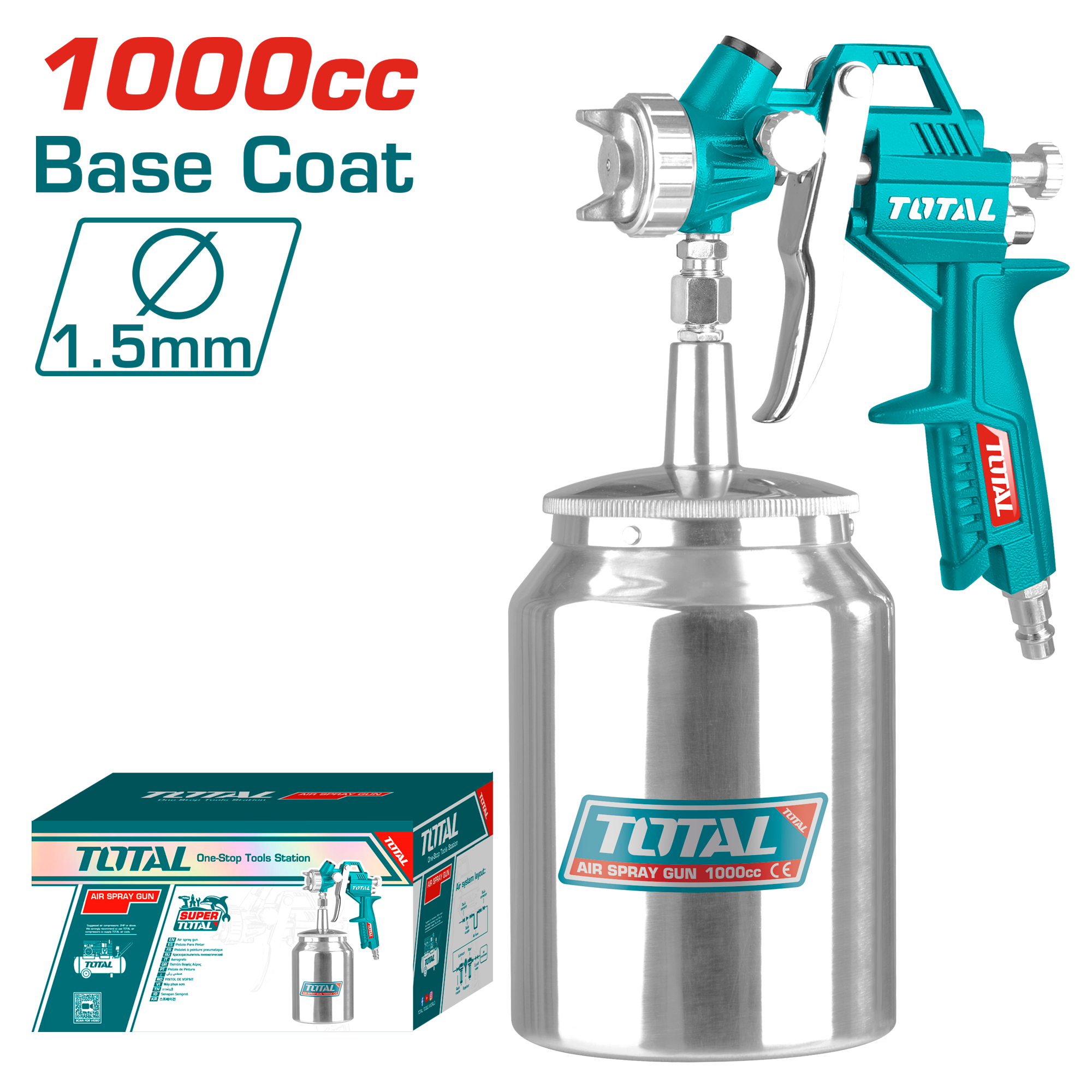 Total tools Air spray gun 1000cc nozzle 1.5 mm - TAT11001