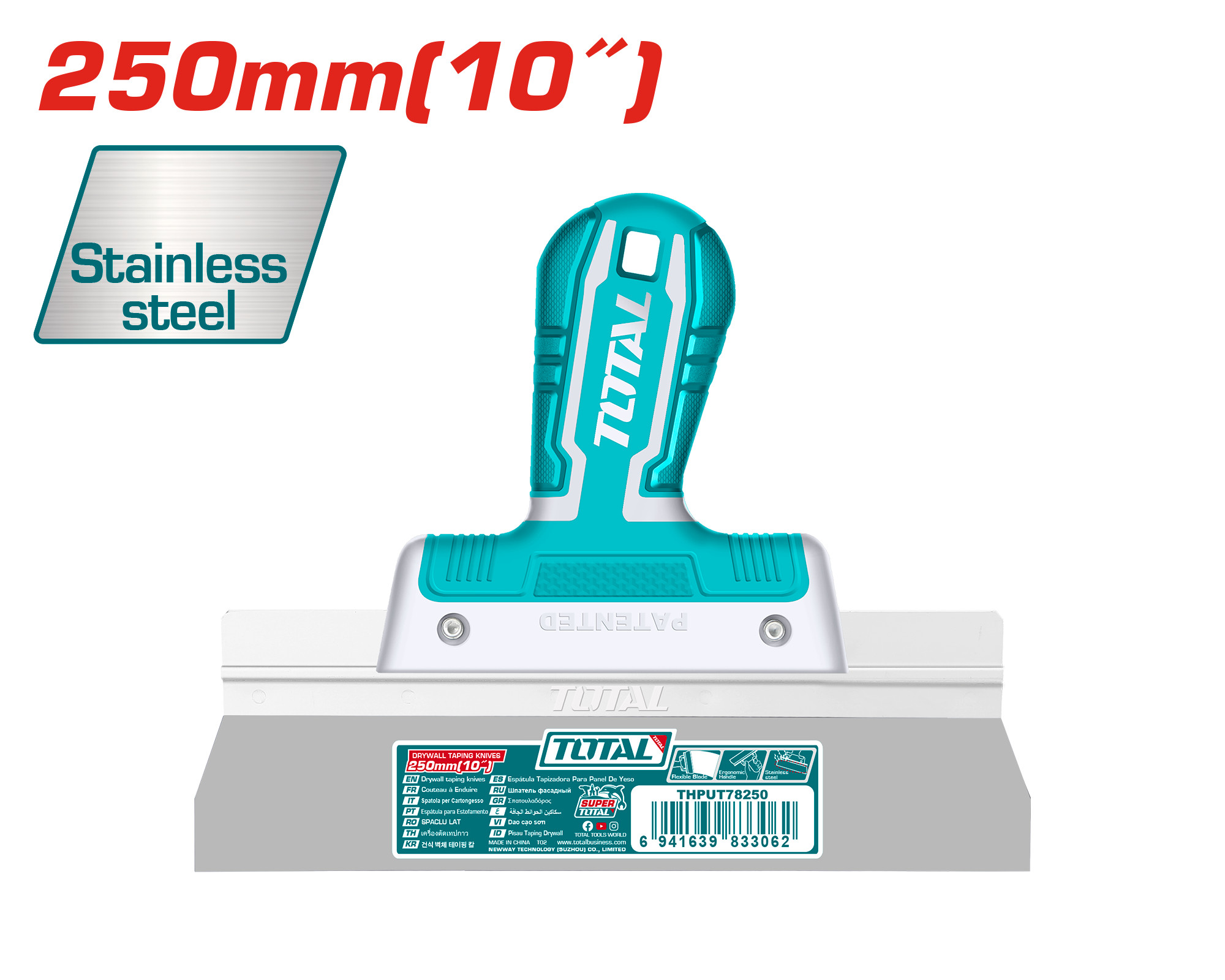 Total tools Industrial Drywall taping knives 10 " - THPUT78250