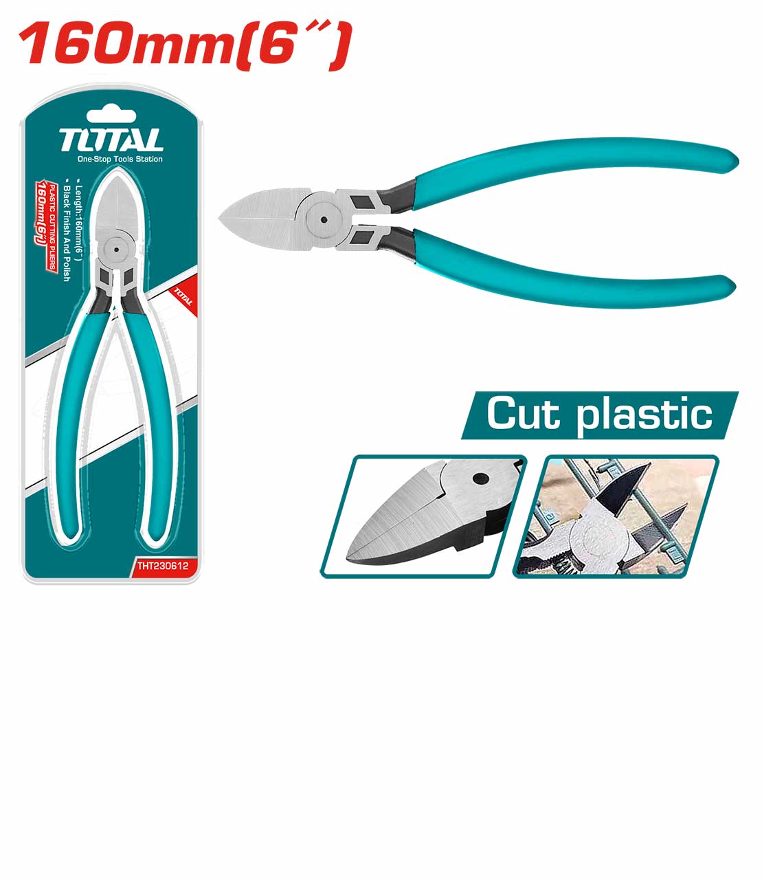 توتال تولز قصافة قطع البلاستيك160ملي(6بوصه)THT230612