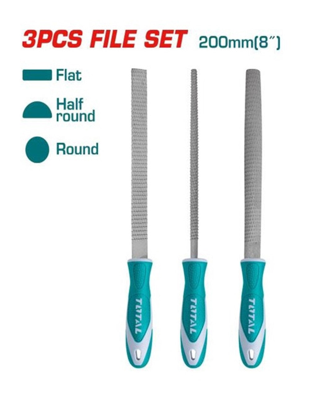 TOTAL TOOLS 3pcs wood file set 200mm(8") - THT918326