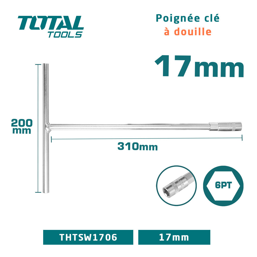 TOTAL TOOLS T-Handle socket wrench 17mm-THTSW1706