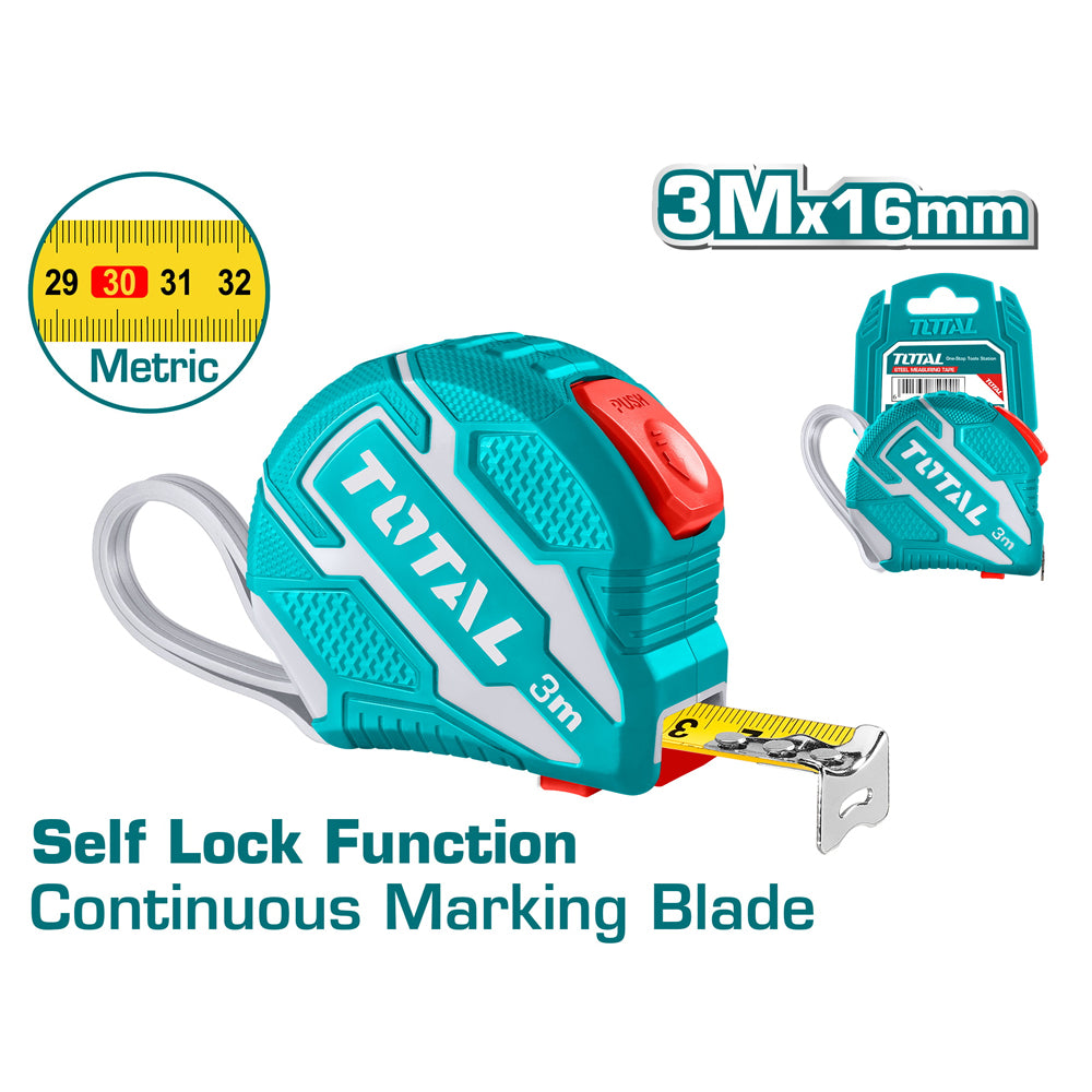 TOTAL TOOLS Steel measuring tape 3m x 16mm - TMT126231