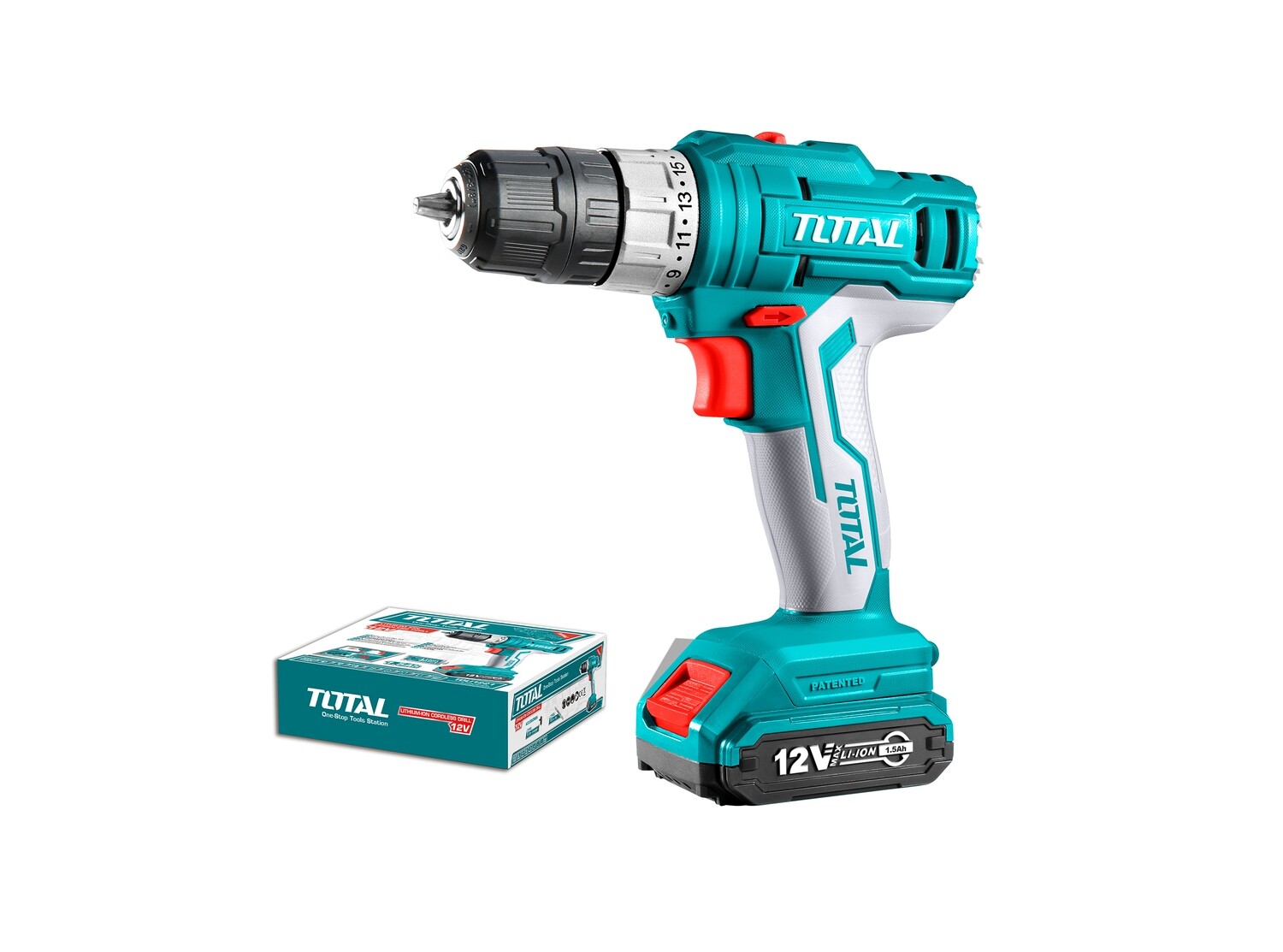 TOTAL TOOLS Lithium-Ion cordless drill 12V / Max.torque:25NM - TDLI122