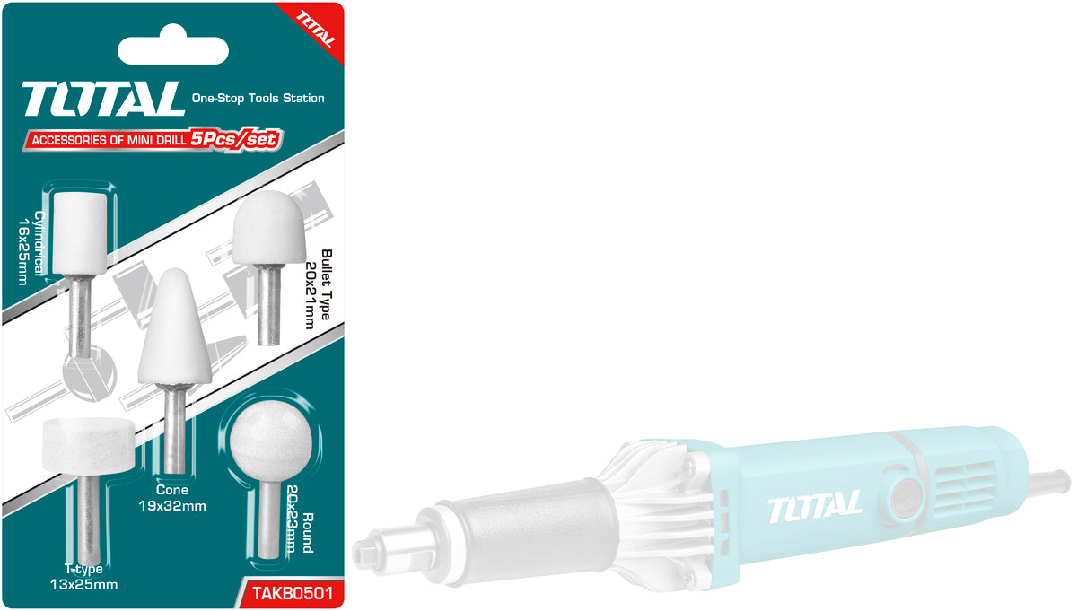 TOTAL TOOLS 5Pcs Accessories for die grinder - TAKB0501